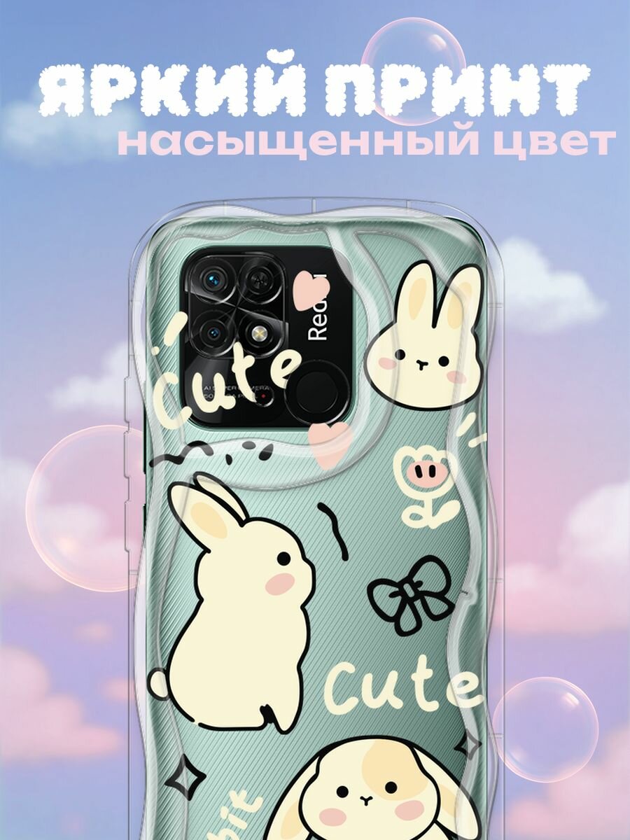 Чехол на Xiaomi Redmi 10C / Редми 10С с принтом "Милый кролик" — фото 1