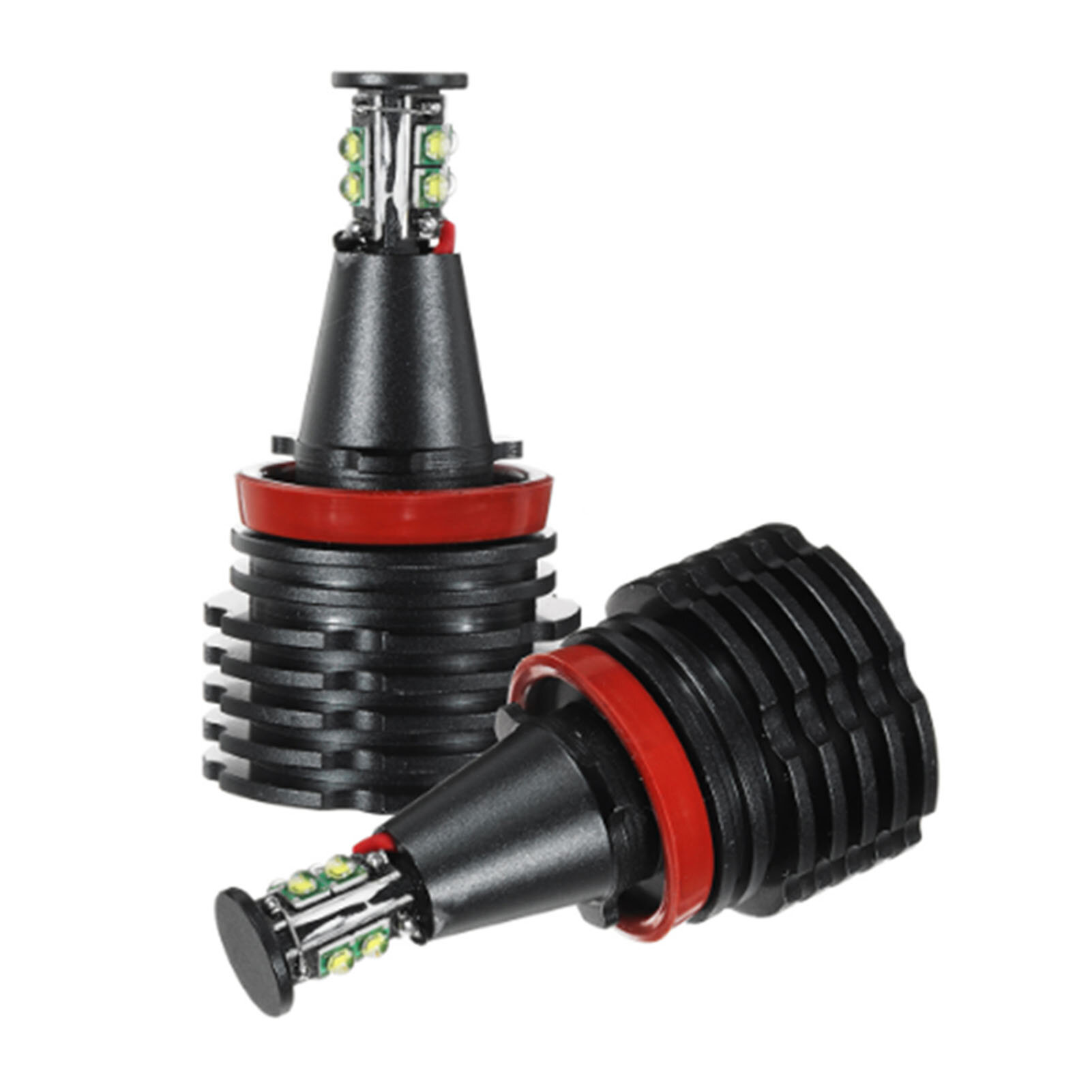 Лампы-подсветка ангельских глаз LED 80W, пара, тип H8, белый свет, 6000K, 2000лм, 12-18В, IP67, для BMW E90, E92, E93, E70, E71, E82, E89, M6, серии 1, 2, 3, X5, X6, Z4