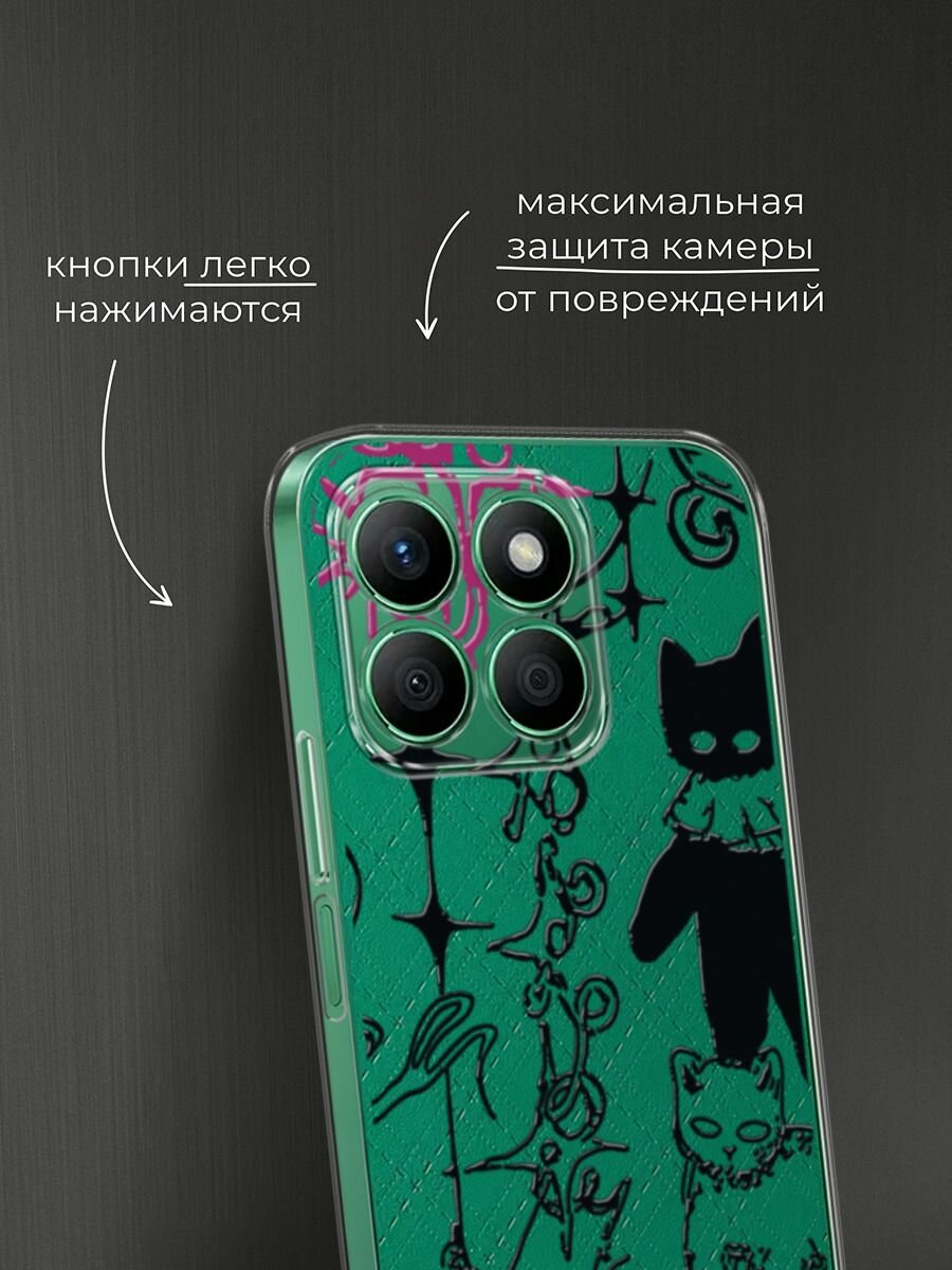 Чехол на Honor X8B / Хонор X8B с принтом "Готические котики" — фото 1