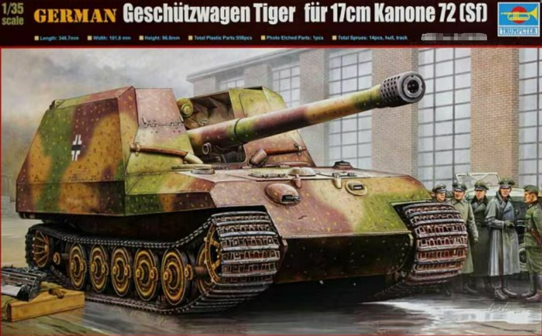 Trumpeter 00378 1/35 Geschutzwagen Tiger fur 17cm K72 сборная модель танка
