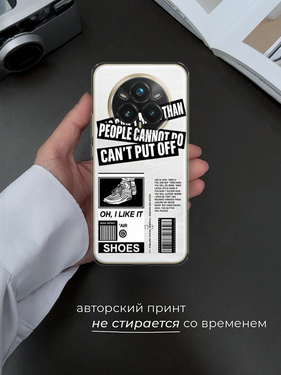 Чехол на Realme 14 Pro+ / Реалми 14 Про+ с принтом "I like it", прозрачный — фото 1