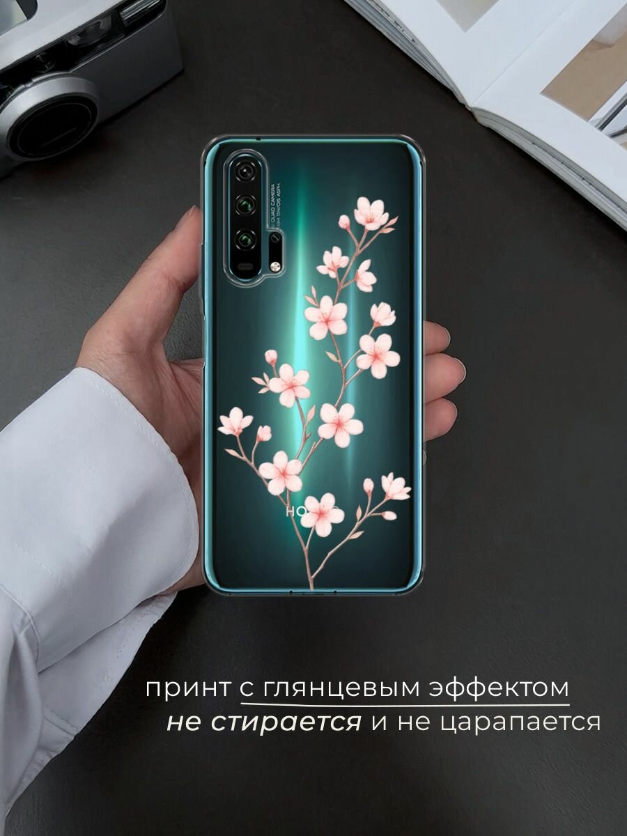 Чехол на Honor 20 Pro / Хонор 20 Про с принтом "Веточка сакуры 2" — фото 1