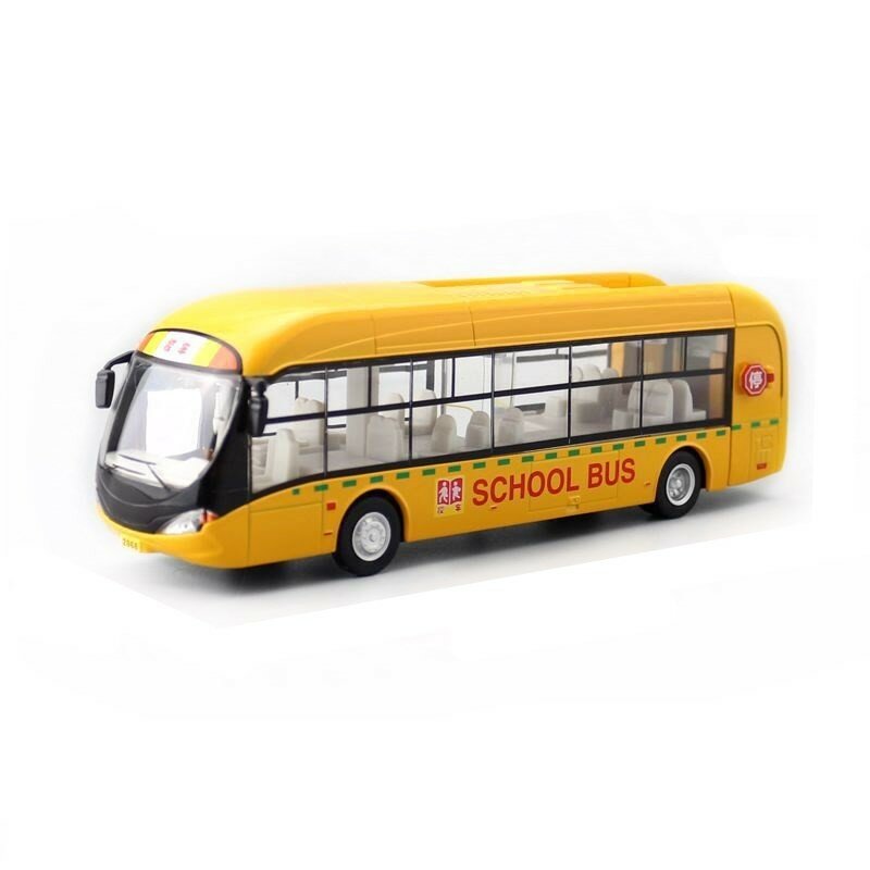 Car model 132 alloy diecast bus with light sound for collectors