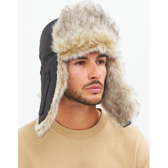 Шапка ушанка с маской Huntsman Евро Волк ткань Taslan, Чёрный размер 56-58