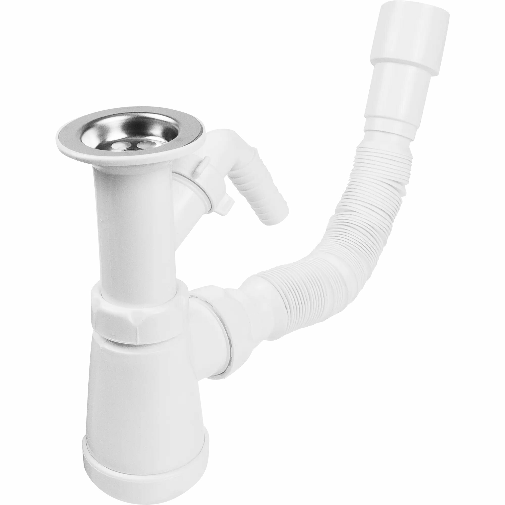 Orio сифон для кухонной мойки диаметром 50 мм с отводом для подключения труб