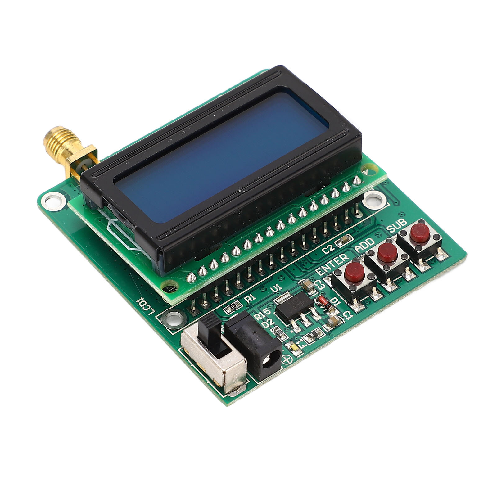 RF мощности метр с цифровым дисплеем, установимым ослаблением мощности, логарифмическим детектором, 6-12VDC, 0.1-600МГц