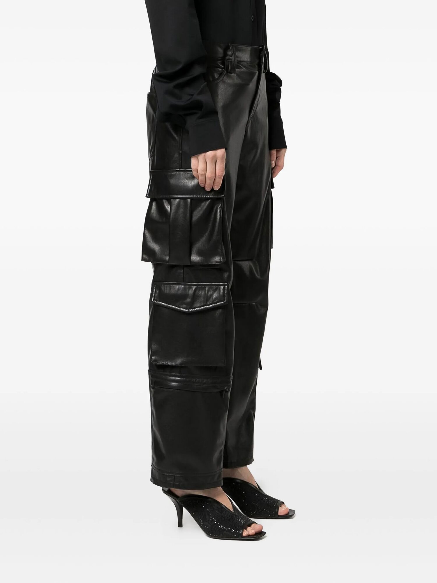 Брюки Alice+Olivia Luis cargo pants, размер 2, black/black — фото 1