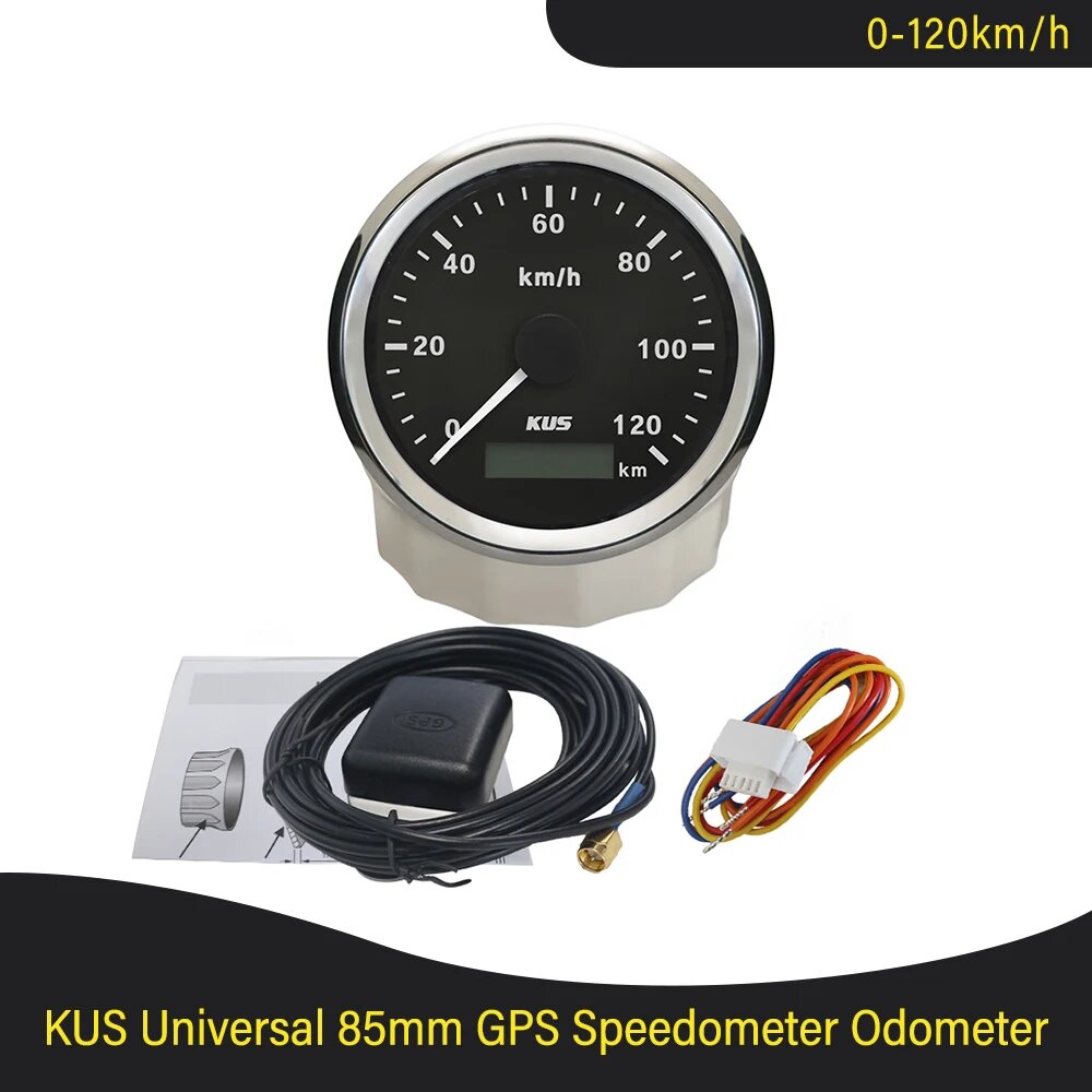 KUS 85 мм GPS-спидометр 0-120 км/ч 0-200 км/ч с GPS-антенной красный желтый подсветка 120KM-BS