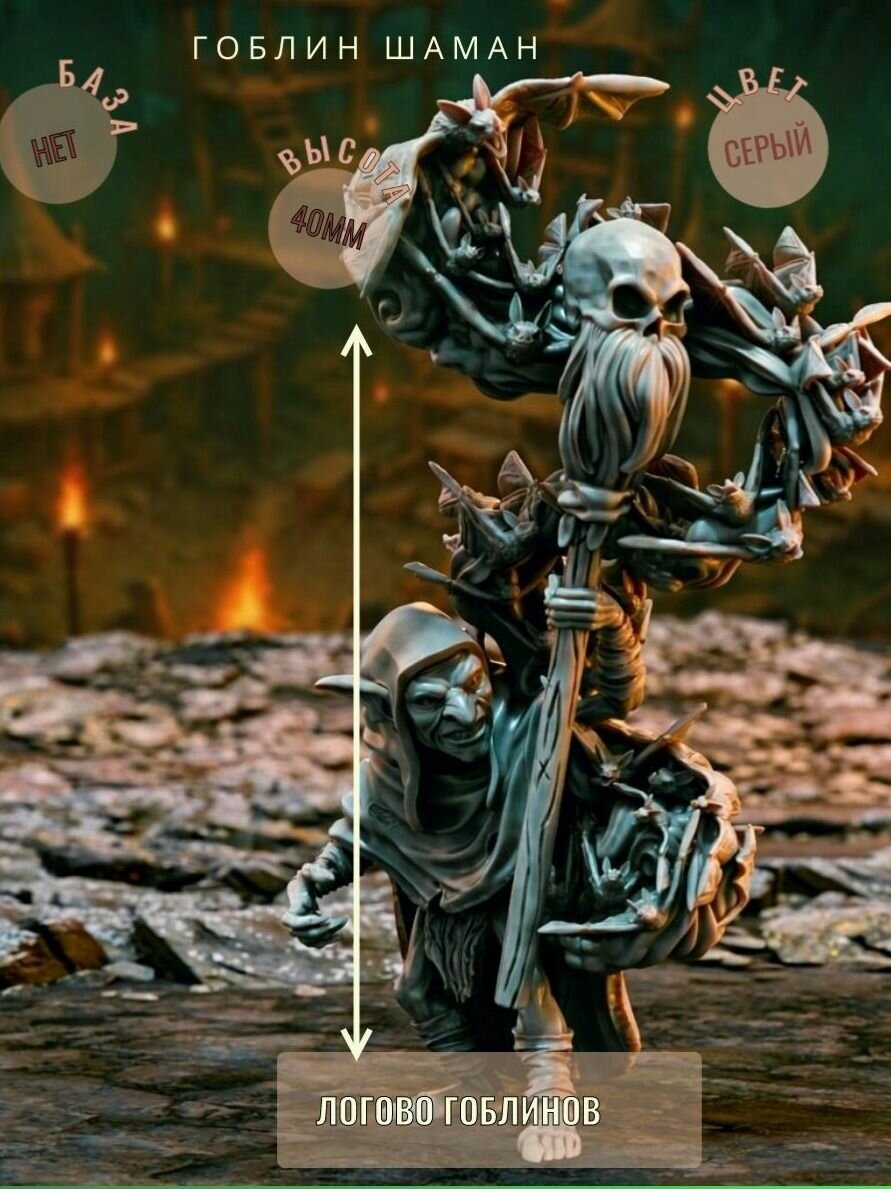 Набор Гоблин - шаман ДнД DnD миниатюры набор Логово гоблинов
