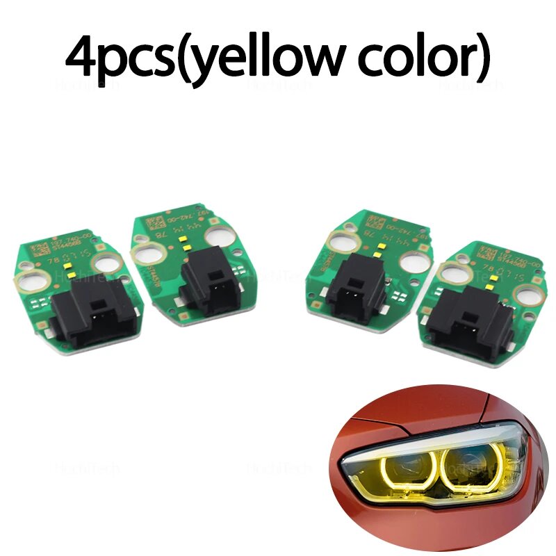 Для BMW 1 серии F20 F21 Facelift 2015-2019 желтый свет ангельских глаз DRL доски светодиодные фары дневные ходовые огни 63117428425