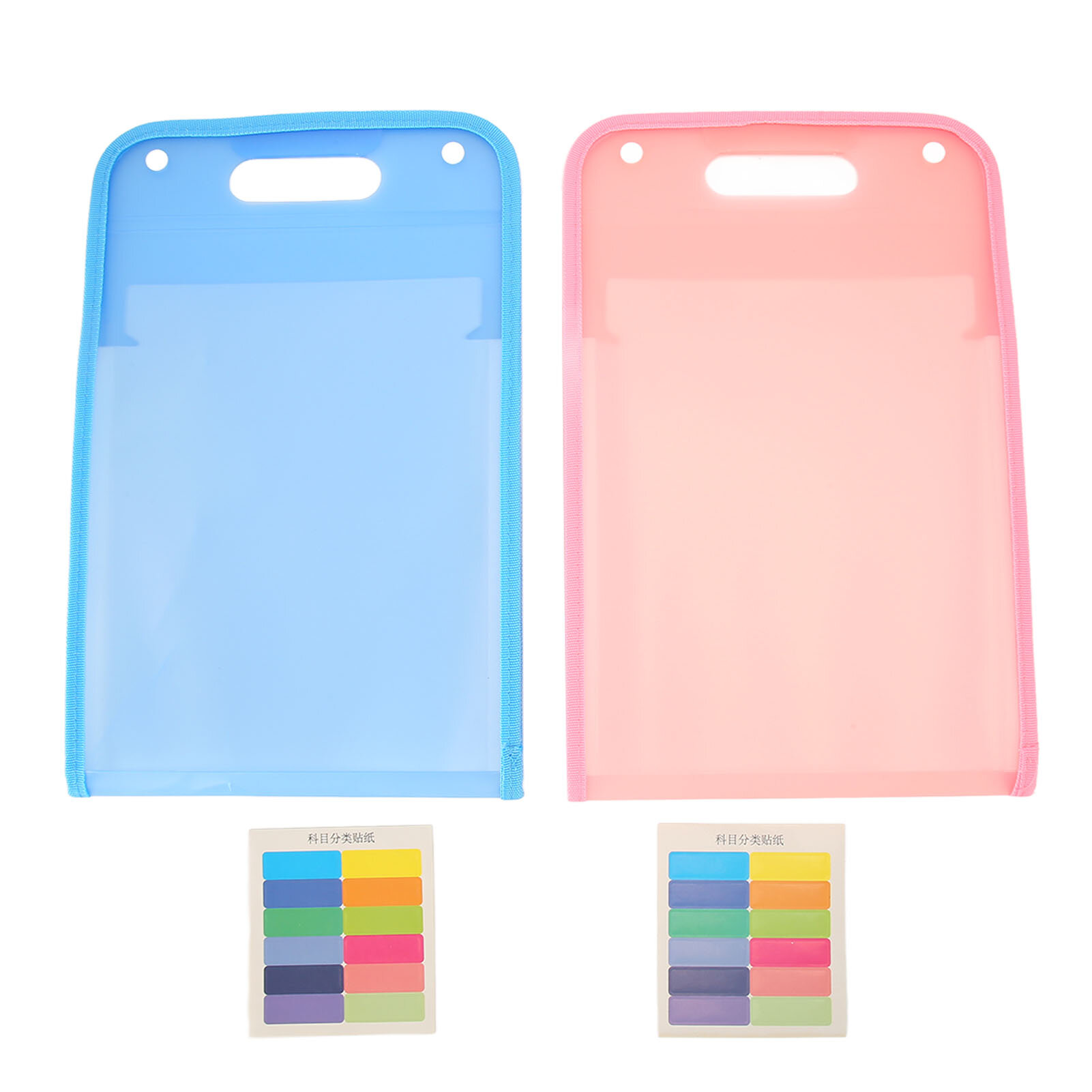 2 шт Вертикальные папки-органайзеры, 13 карманов, А4, пластиковые, розовый и синий
