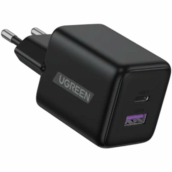 Сетевое зарядное устройство Ugreen X516 30Вт, USB-C и USB-A, быстрая зарядка GaN, черный(65014)