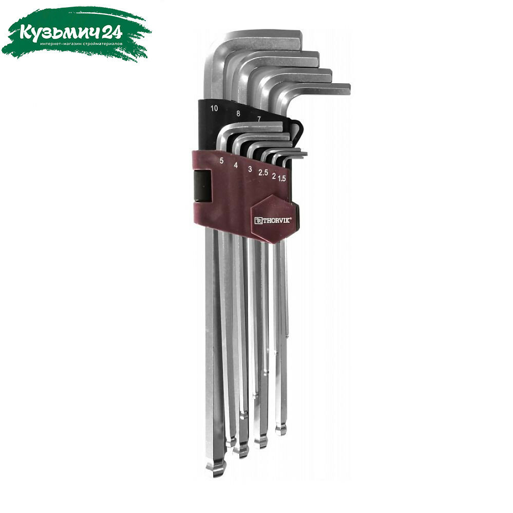Комплект шестигранников THORVIK HKLB10S