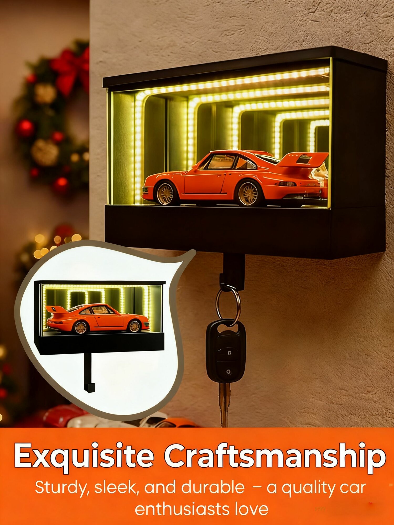 Светящийся автомобильный ключевой крючок "Безграничный Гараж" аксессуар для ключа и гаражной тематики