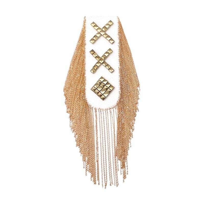 Эполеты с цепочкой для подвешивания бороды-белый-1 штука