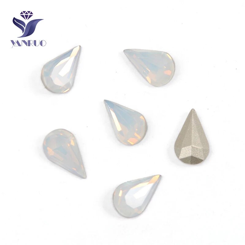 YANRUO 4300 белые стразы для рукоделия 6x10mm 21Pcs, Without Claw