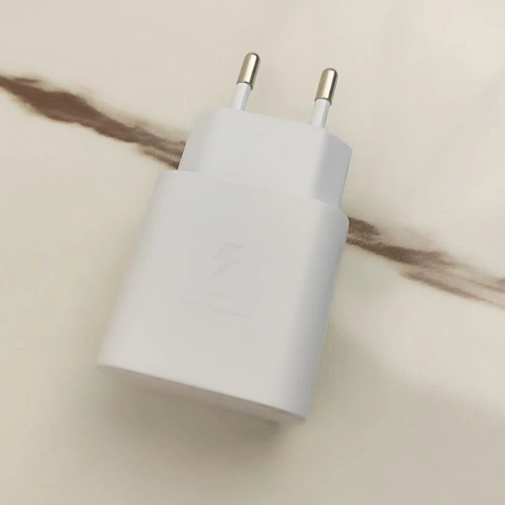 Samsung A17 F17 25 Вт Зарядное устройство типа C Супер быстрая зарядка Адаптер для White EU Adapter