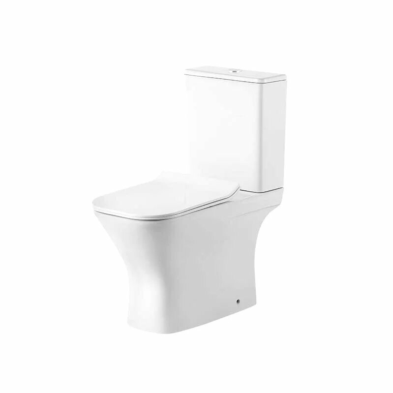 Унитаз-компакт напольный Grossman Classic GR-4464SQ с микролифтом, безободковый, антивсплеск, фаянсовый, белый, глянцевый, овальный, с нижним подводом, сиденье для унитаза в комплекте