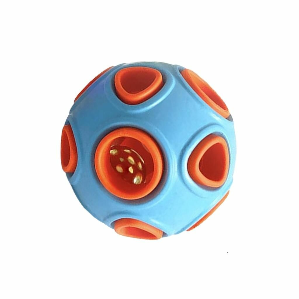 Игрушка для животных, Игрушки для кошек и собак с устойчивым к укусам молярным шариком из анемона-оранжево-фиолетовый-звук большого колокольчика