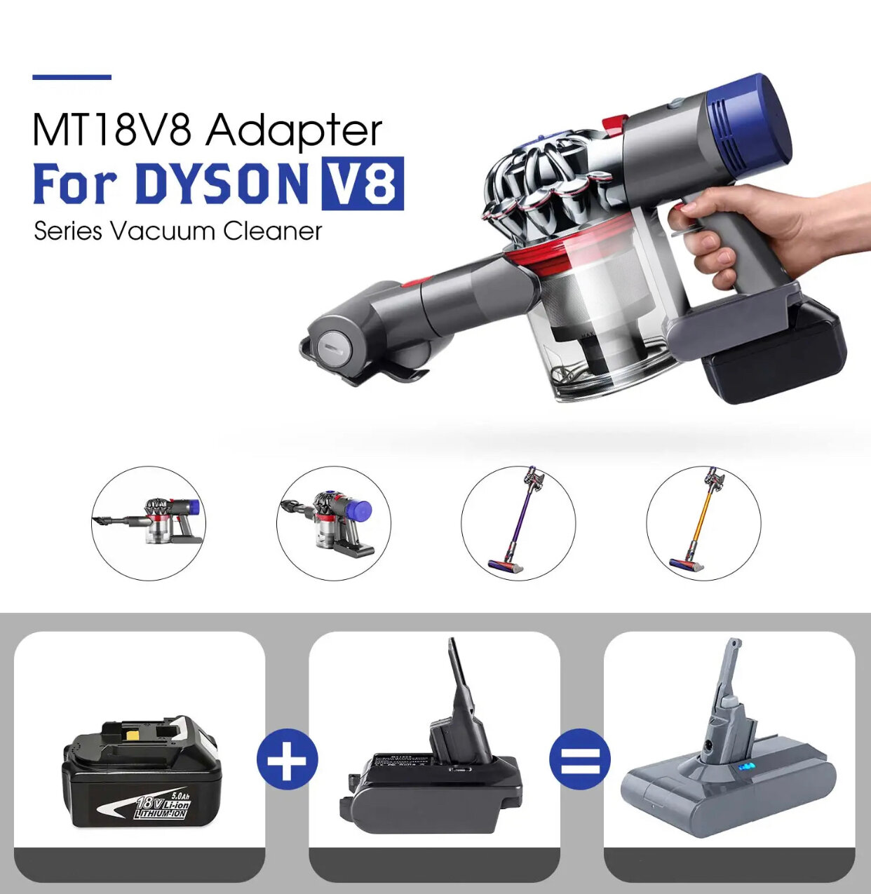 Адаптер преобразователь батареи Makita в Dyson V7, V8, SV10, SV11