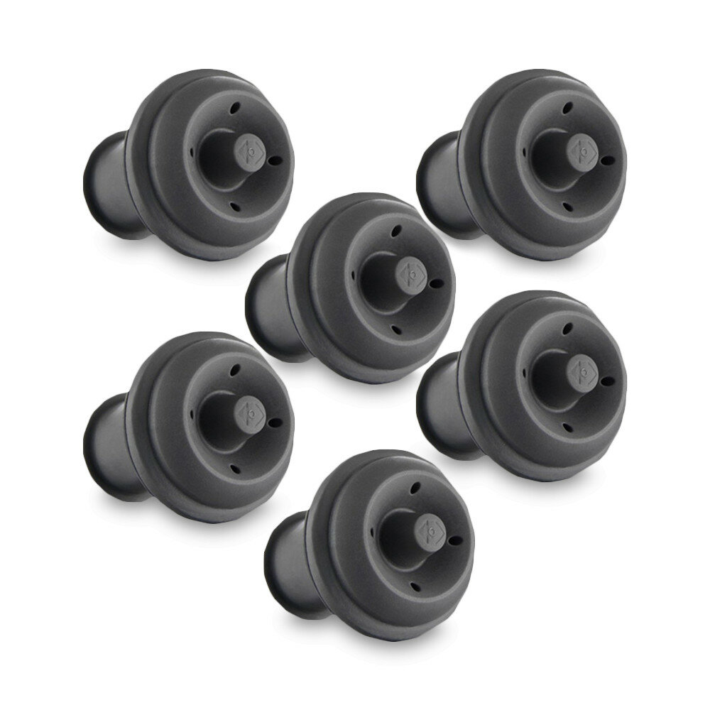 Набор из 6-ти силиконовых пробок для вакуумного насоса, размер: 4 х 3,2 см, материал: силикон, цвет: серый 0886360