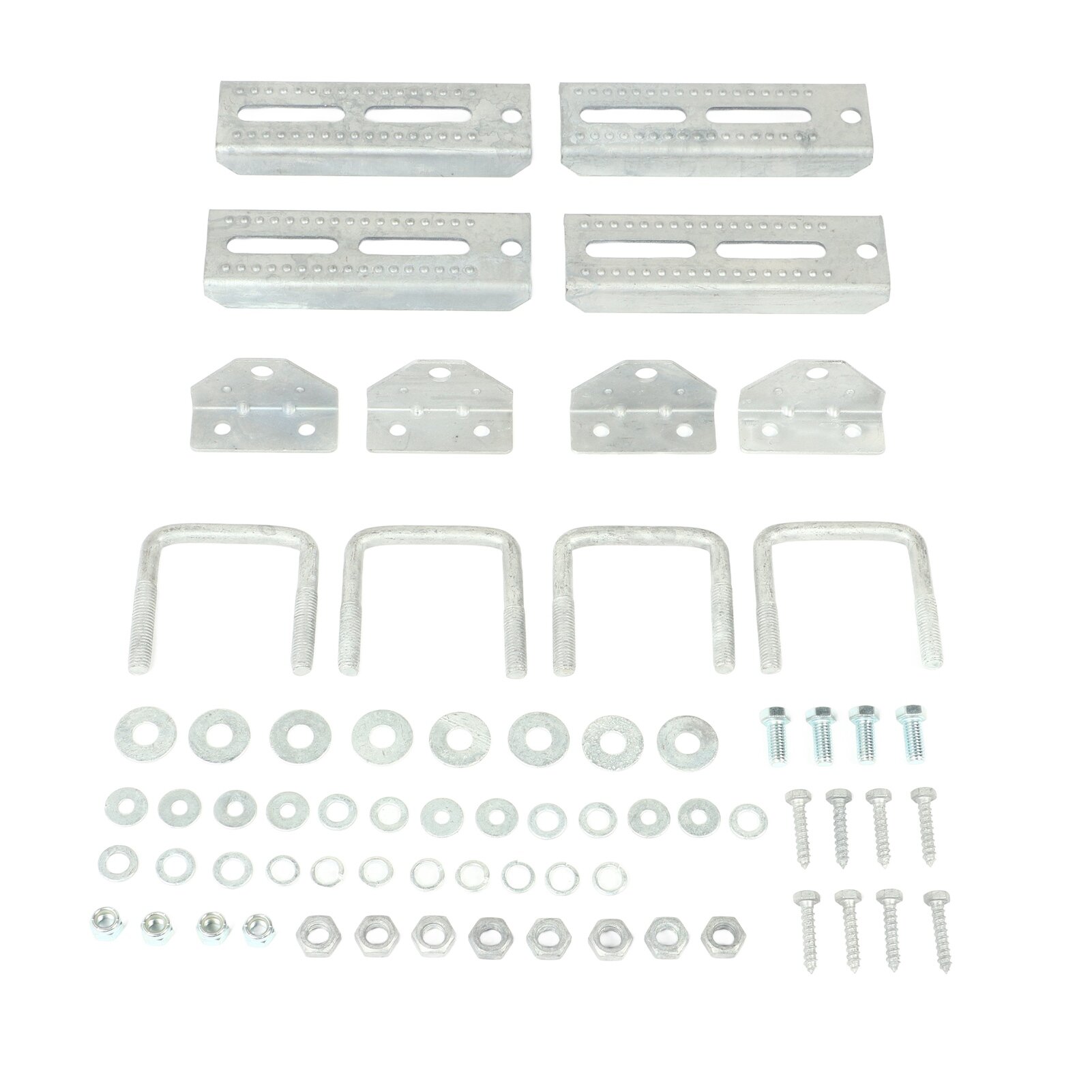 Кит поворотных креплений для лодочного прицепа 8 дюймов с регулируемой высотой и оцинкованными U-образными болтами для перекладины 2"x3"