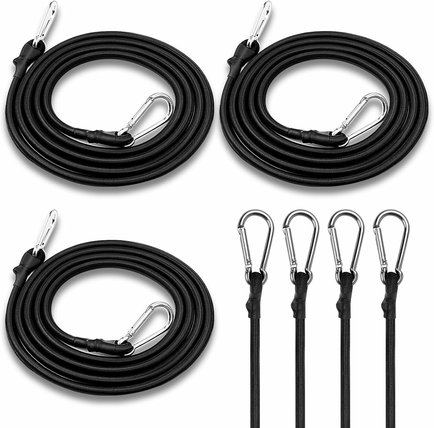 Эластичная обвязочная веревка из 3шт с крючком, подходящая для автомобилей, велосипедов, на открытом воздухе