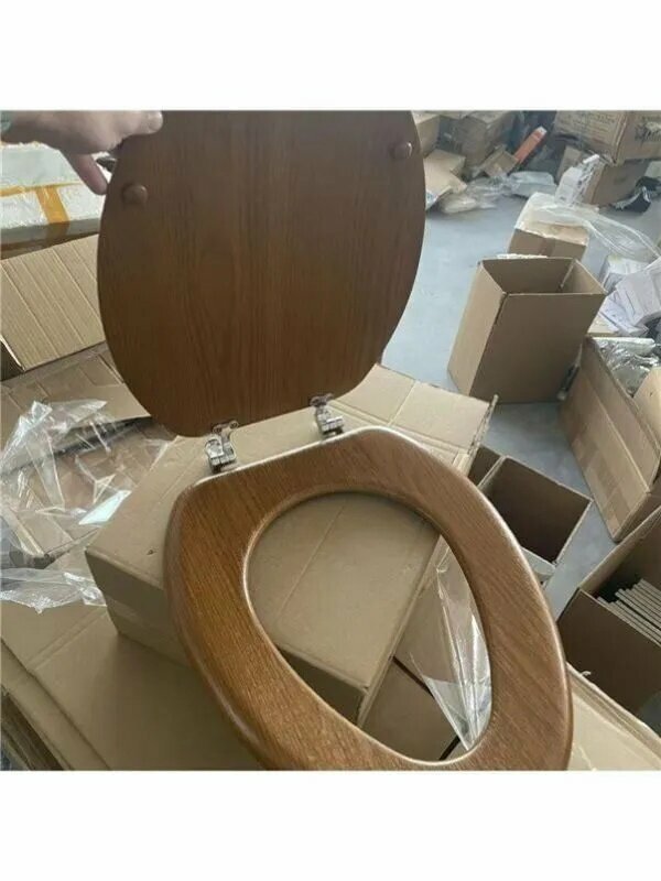 Сиденье для унитаза деревянное с микролифтом из натурального бамбука, коричневый