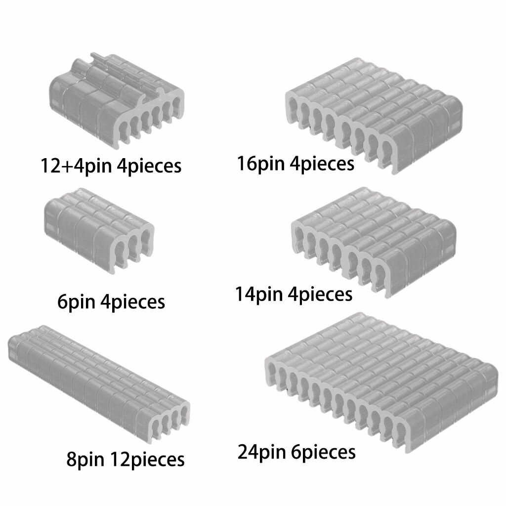 34 шт. ассорти гребенок для проводов, органайзер для оплетенных проводов 1.8-2.5 мм, Полностью прозрачный цвет