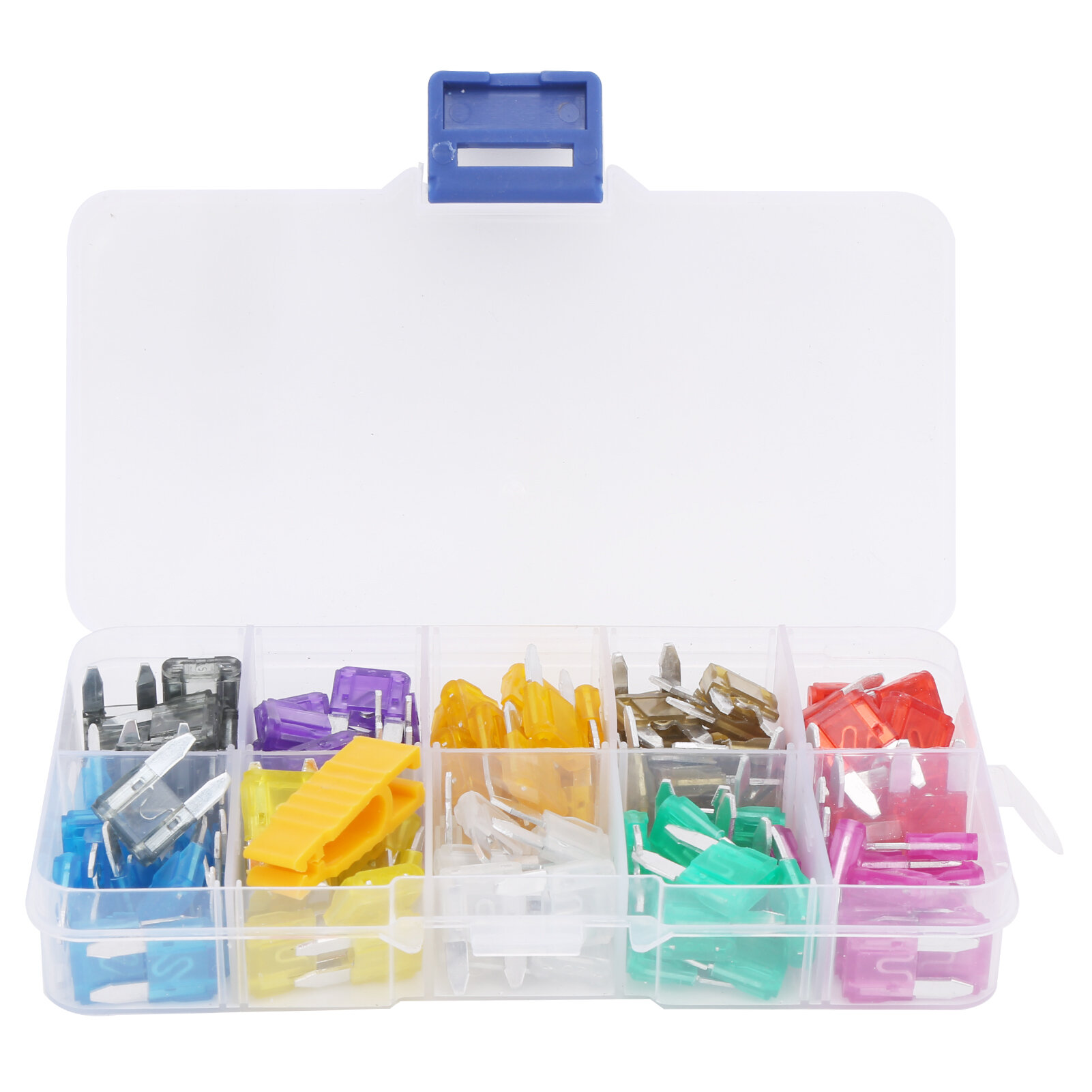 Набор плоских предохранителей, 121 предмет, с зажимами, 2/3/5/7,5/10/15/20/25/30/35 ампер, различные номиналы ампер для автомобильной и электротехники