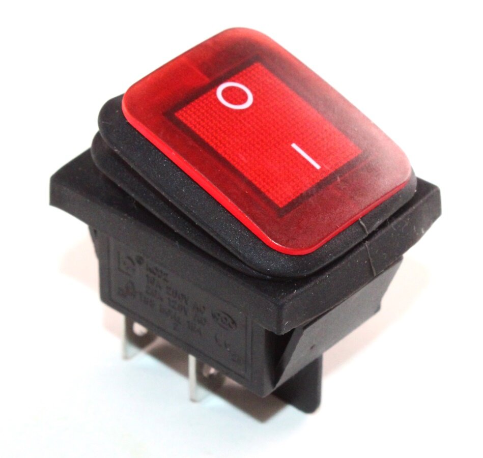 Выключатель IP50 SB091 ON-OFF 4PIN, 15A, с подсветкой, REXANT, 220V