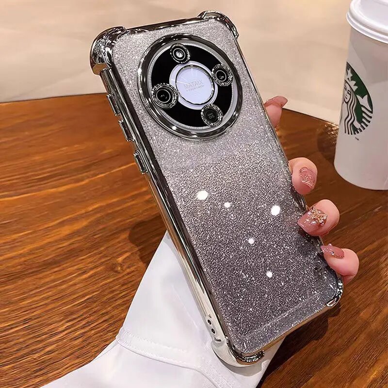 Блестящий чехол Honor X9D серебряный