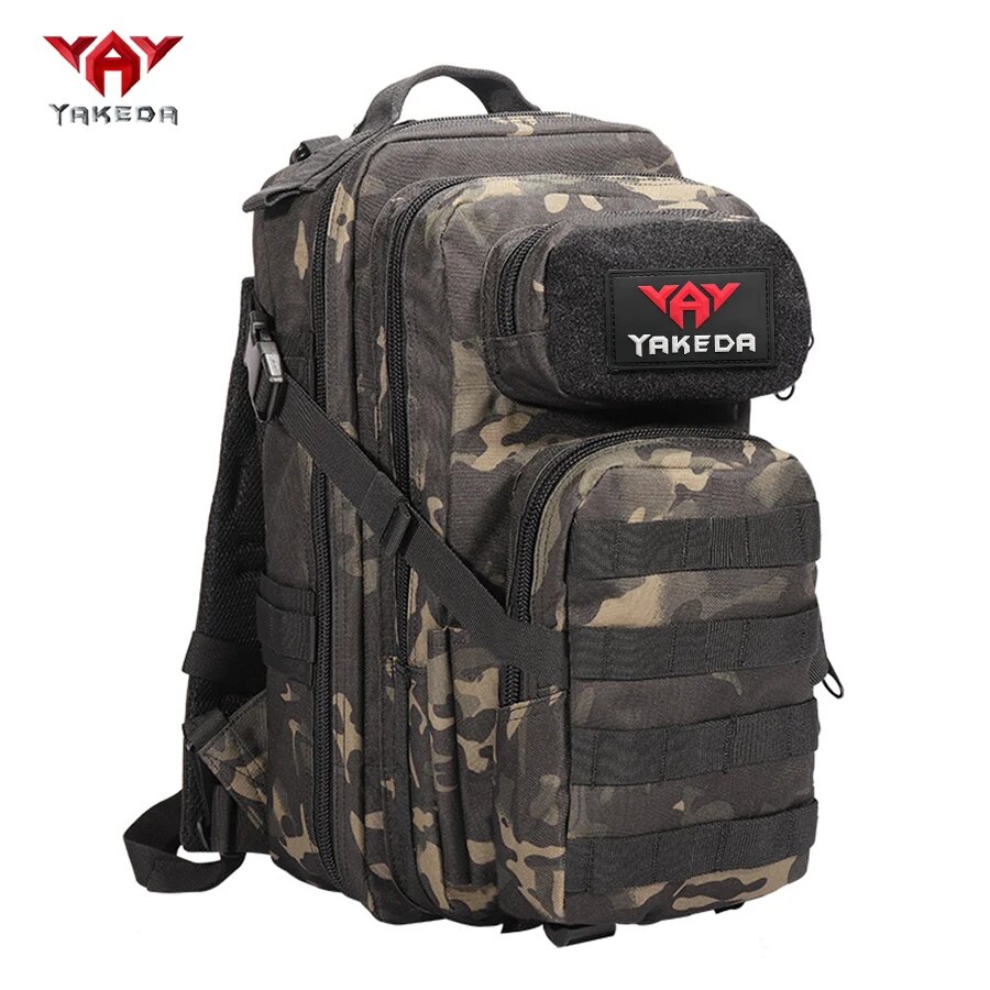 YAKEDA 26L Многофункциональный спортивный рюкзак 600D полиэстер, устойчивый к разрывам и износу материал с многослойными карманами