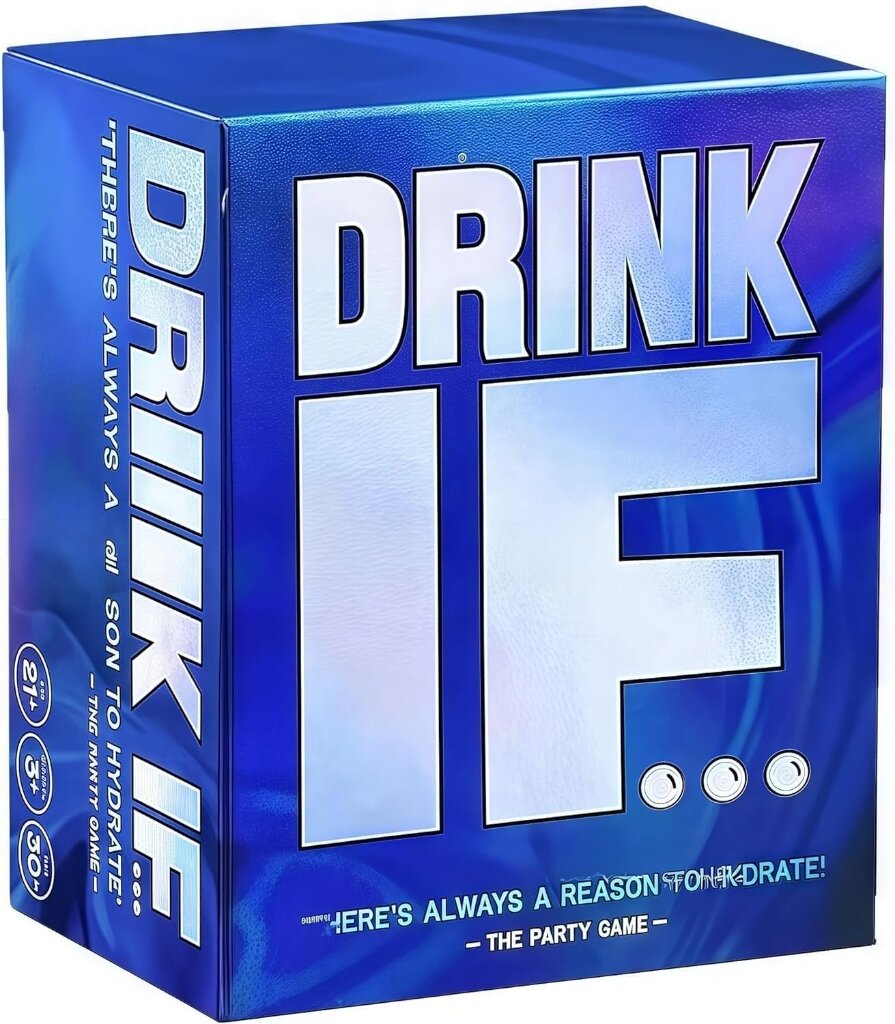 Настольная карточная игра Drinks IF для взрослых, 400 карт с 800 уникальными подсказками, отличные игральные карты (синие).