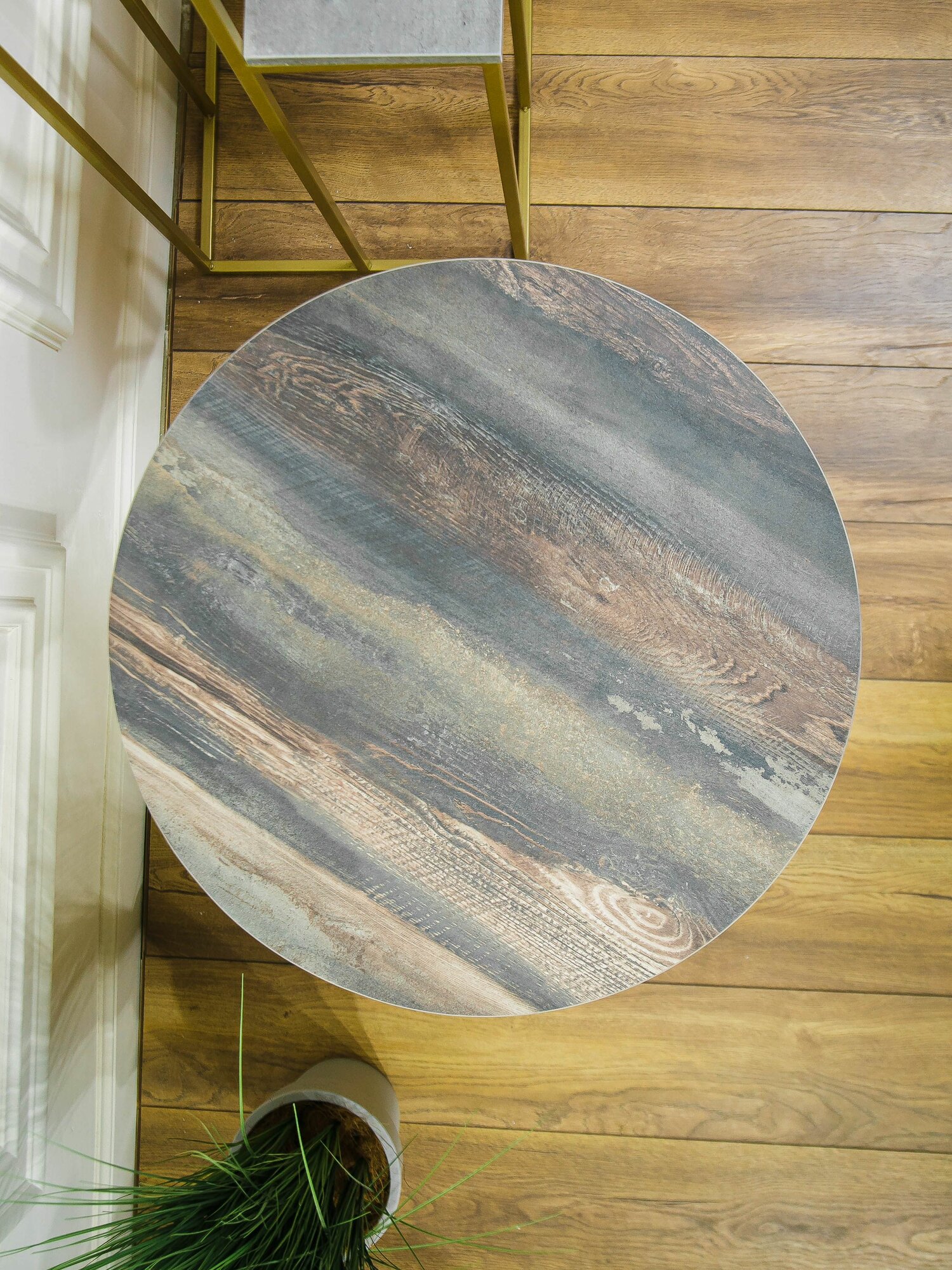 Столешница круглая, 60 см, ЛДСП, для кухни, цвет темно-серый-коричневый