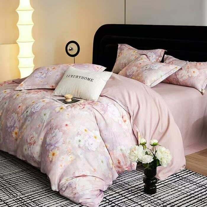 Apollo Bedding Комплект постельного белья, Сатин люкс, Двуспальный с простыней Евро, наволочки 50x70