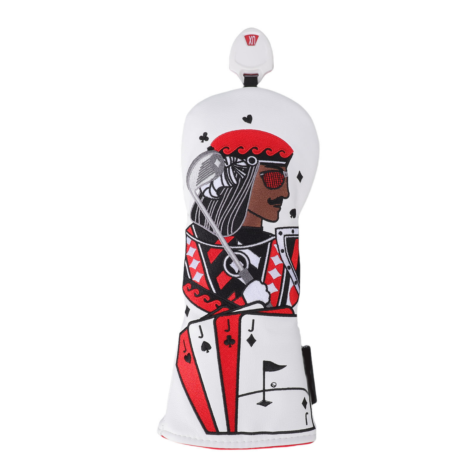 Чехол для клюшки с вышивкой, водонепроницаемый, из полиуретана, защитный чехол для деревянной клюшки с плюшевой подкладкой, White Knight No. UT