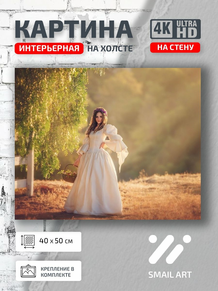 Картина на холсте интерьерная 40 на 50 на стену Забор Landscape для кабинета пейзаж декор