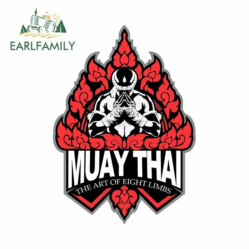 EARLFAMILY Муай Тай Fighter, тонкая наклейка, защита двери автомобиля, креативная YT-551127, 20cm