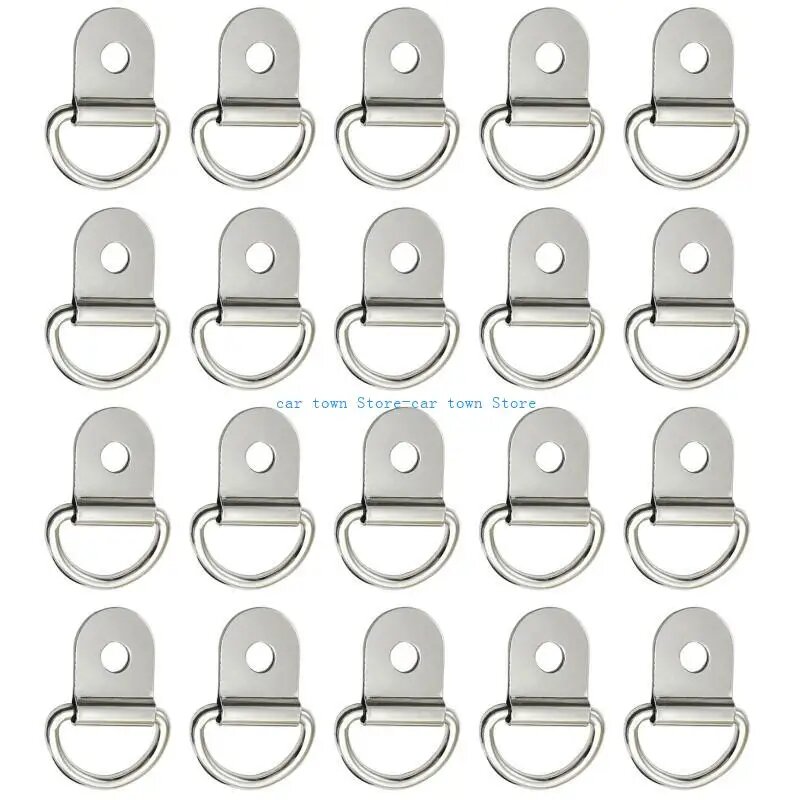 RXJE, 20 шт, металлический D-образный крючок, анкерное кольцо, грузовое кольцо для прицепов, автофургонов, лодок