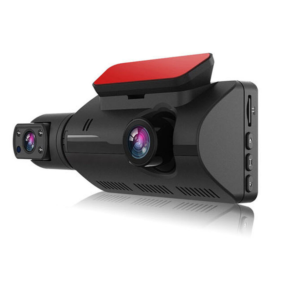 Автомобильная камера DVR 1440P Front & Inside Dual Camera черного цвета с экраном IPS 3.5 дюйма, обзорным углом 170°, ночным видением, встроенным G-Sensor, поддержкой циклической записи, парковочного мониторинга, 360° поворотом, материалом ABS, памятью