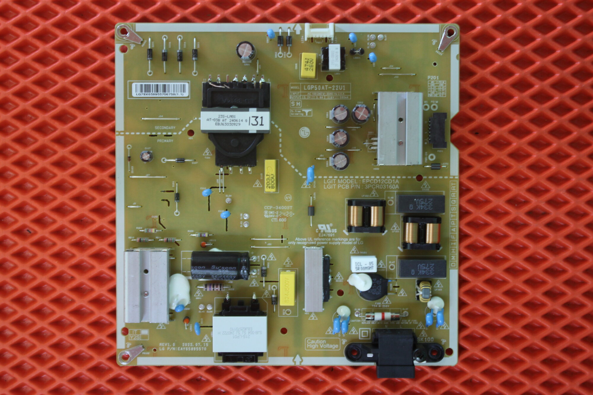 Блок питания (PSU) EAY65895570 для телевизора LG 50UT81009LB в надёжной упаковке