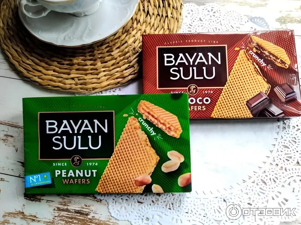 Набор вафли "BAYAN SULU" арахисовые 210 гр.2шт.+вафли "BAYAN SULU Choco" 210 гр.2шт .