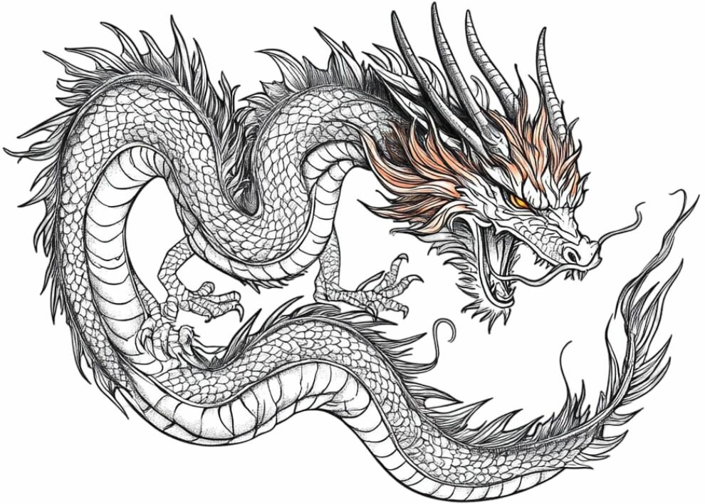 Термонаклейка на одежду "Дракон 3" 19,5см*14см