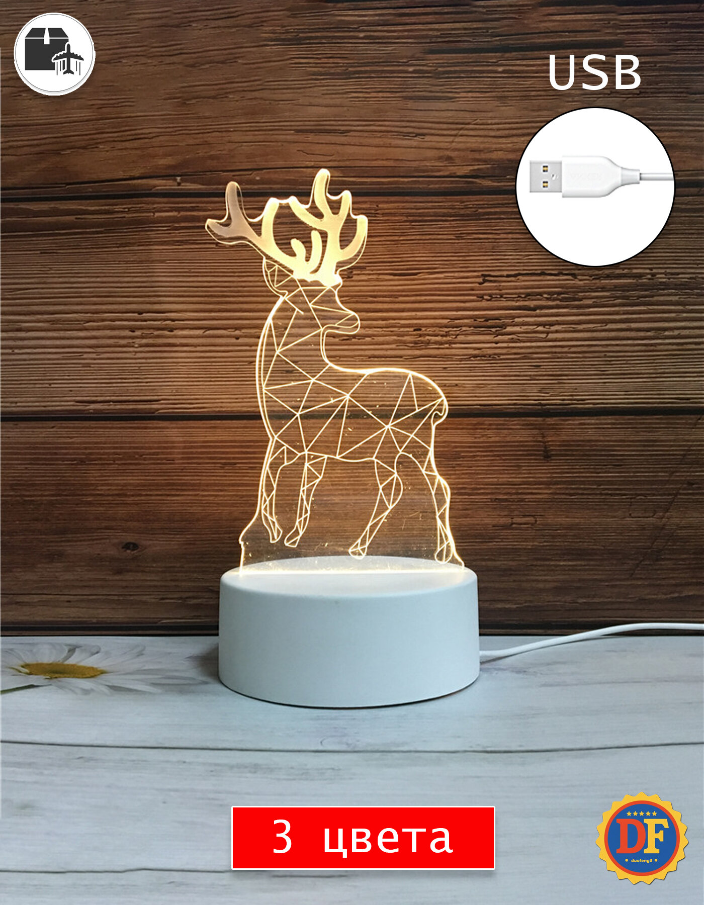 Коллекция 3D-ночников из акрила с сенсорным диммером — 25 дизайнов, USB, подарок на праздник