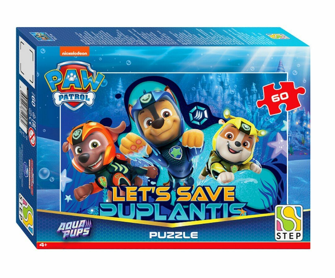 Пазл детский Step puzzle 60 деталей, элементов: Щенячий патруль. Аква