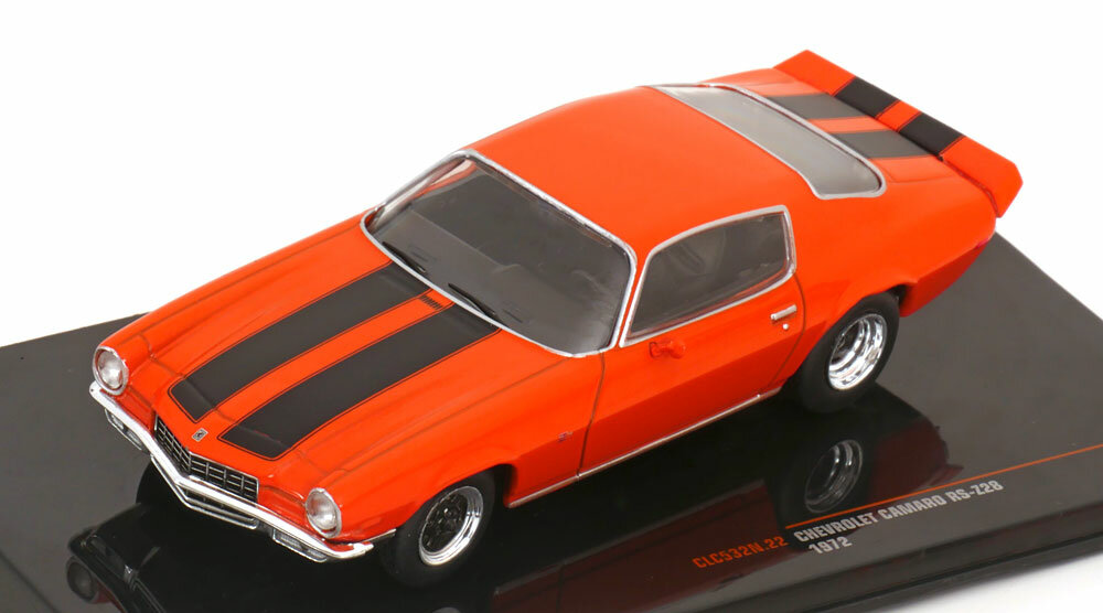 Модель коллекционная IXO Chevrolet camaro RS-Z28 1972 orange-metallic black