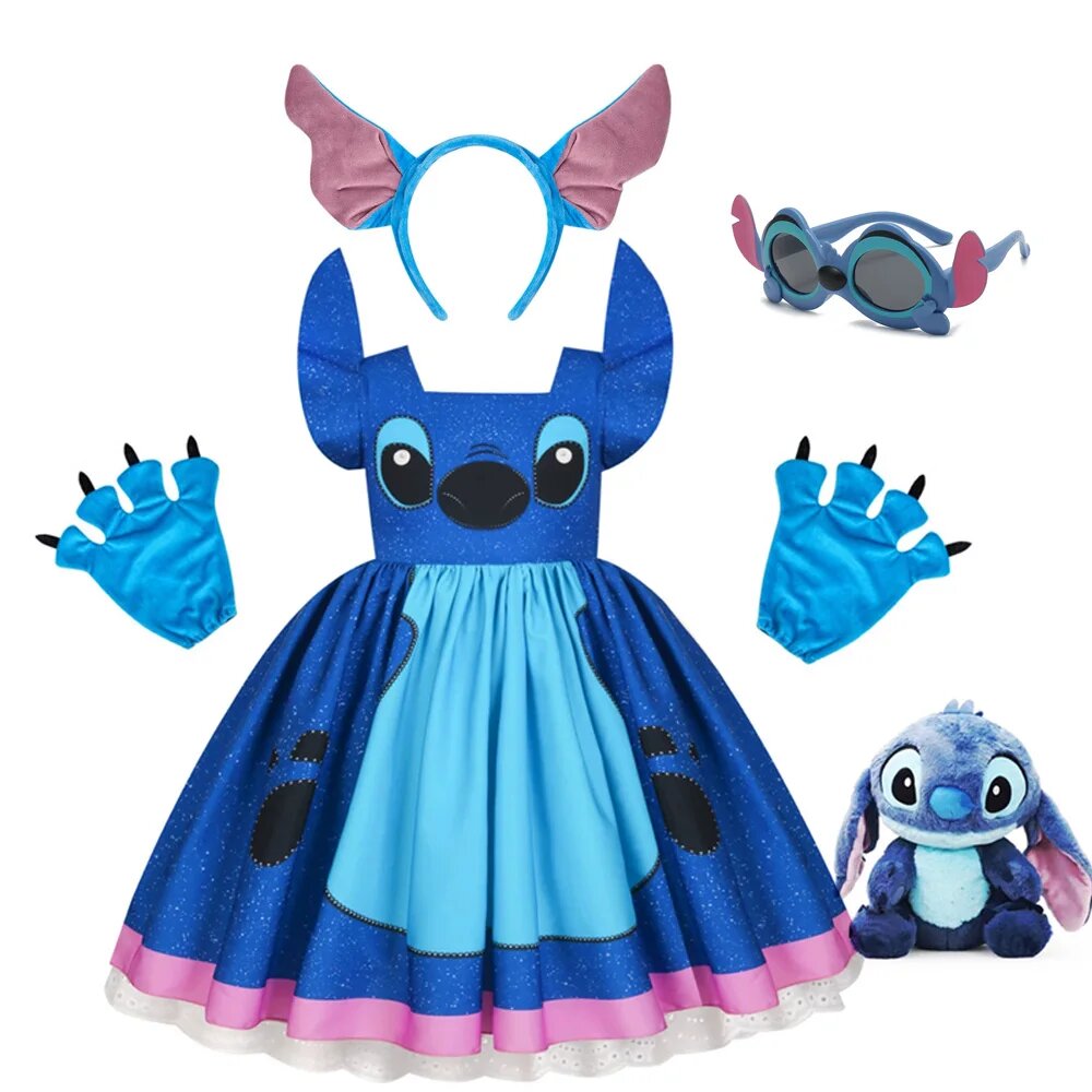 Платье для косплея Лило и Стич Disney 9-10T-tag 150, Синий, 6