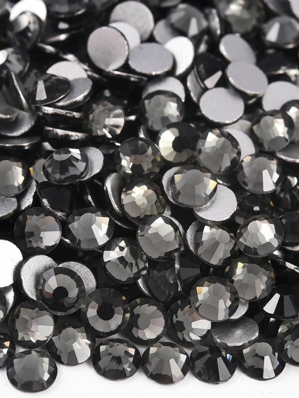 Black Diamond 1440 штук SS16 Стеклянные кристаллы, не горячефиксированные стразы, плоские камни для DIY-ногтевого искусства, декорирования ткани и одежды
