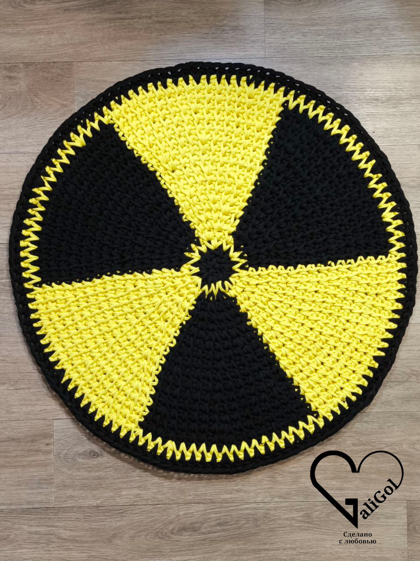 Эко коврик. Круглый вязаный хлопковый ковер, ручной работы для гостиной, спальни, детской, прихожей, ванной и бани.